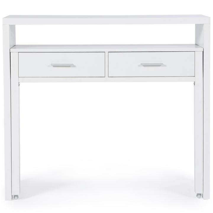 Bureau extensible 2 en 1 pas cher en bois blanc | ID Market Bureau extensible 2 en 1 pas cher en bois blanc | ID Market