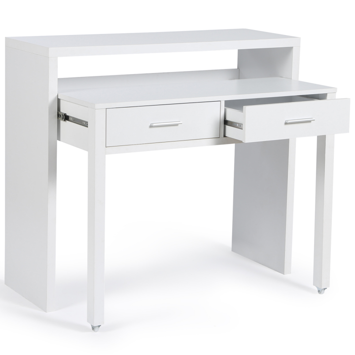 Bureau extensible 2 en 1 pas cher en bois blanc | ID Market Bureau extensible 2 en 1 pas cher en bois blanc | ID Market