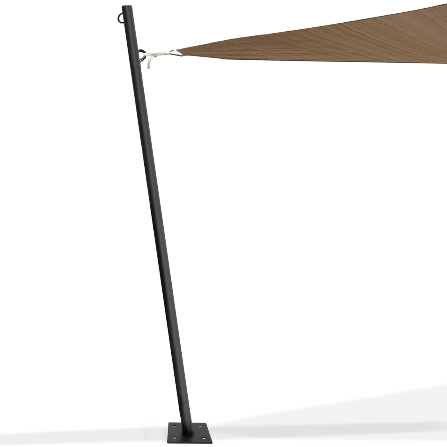 Mât de fixation pour voile d’ombrage 220 cm acier noir | ID Market
