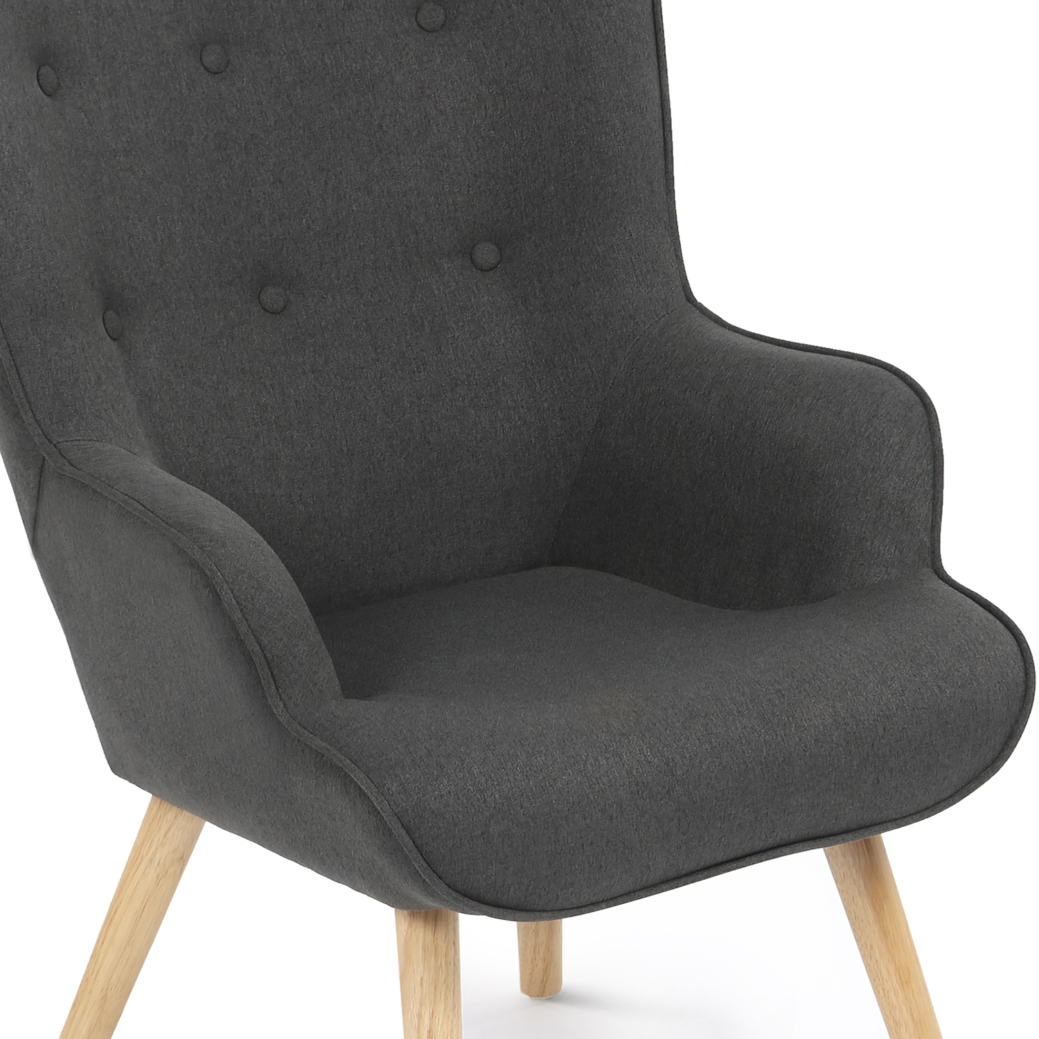 Fauteuil scandinave gris pas cher avec repose-pieds | ID Market