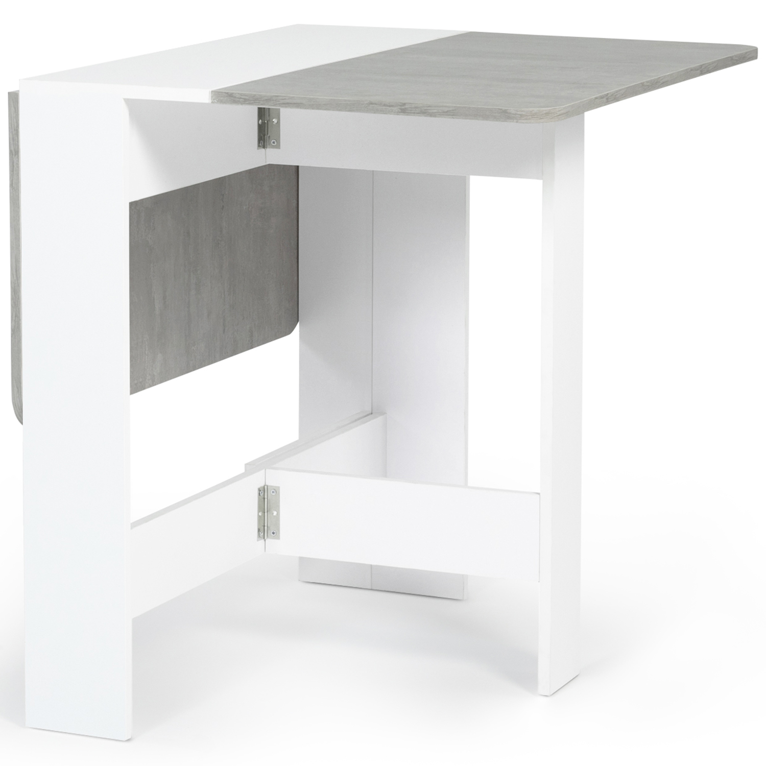 Table console pliante pas cher blanche plateau effet béton | ID Market
