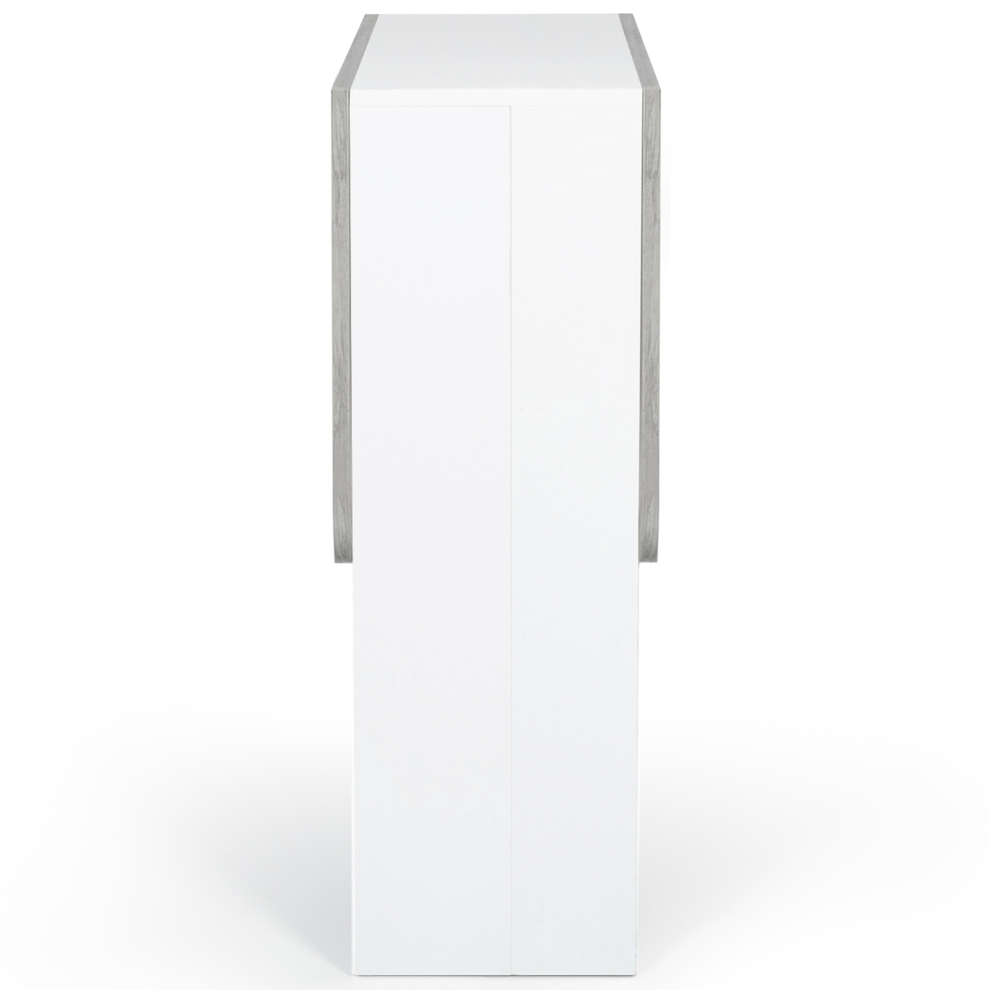 Table console pliante pas cher blanche plateau effet béton | ID Market