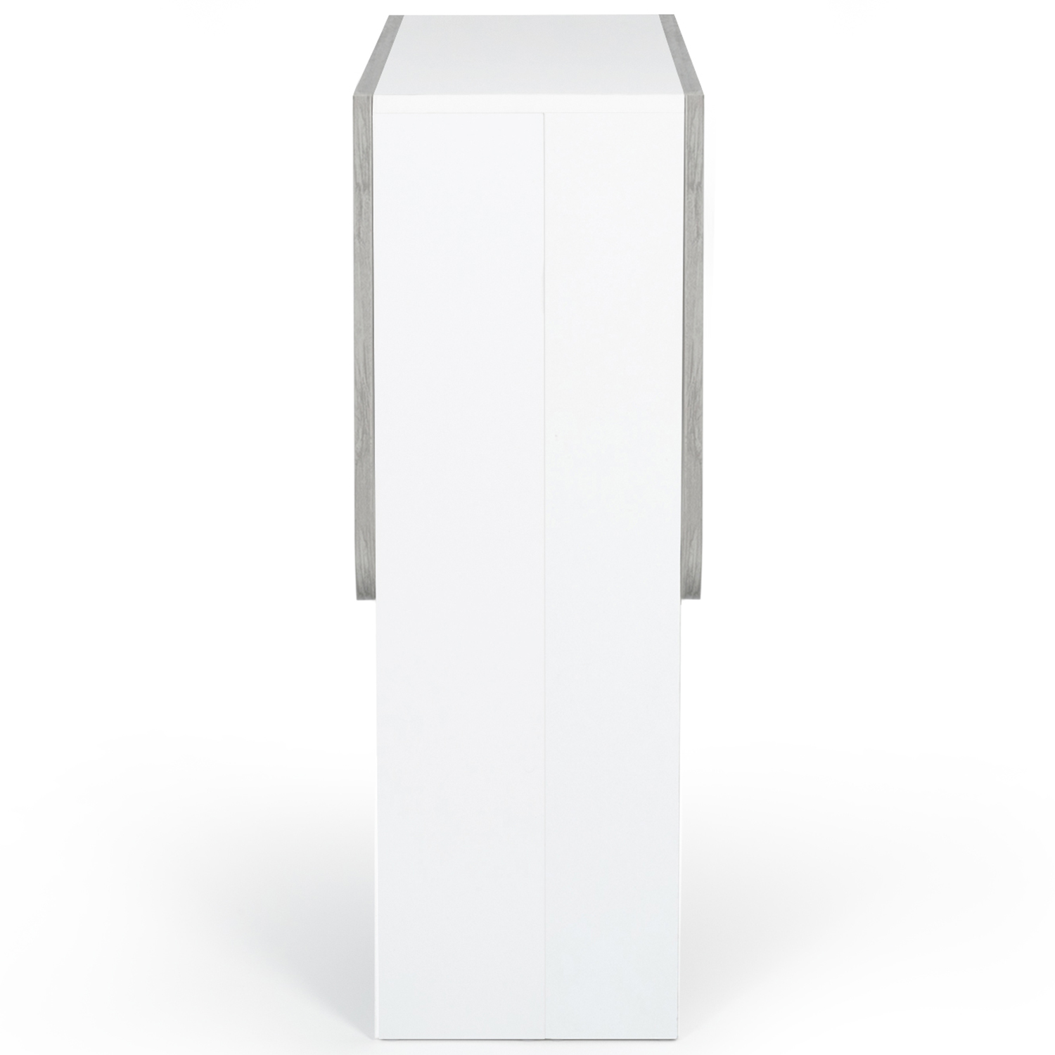 Table console pliante pas cher blanche plateau effet béton | ID Market