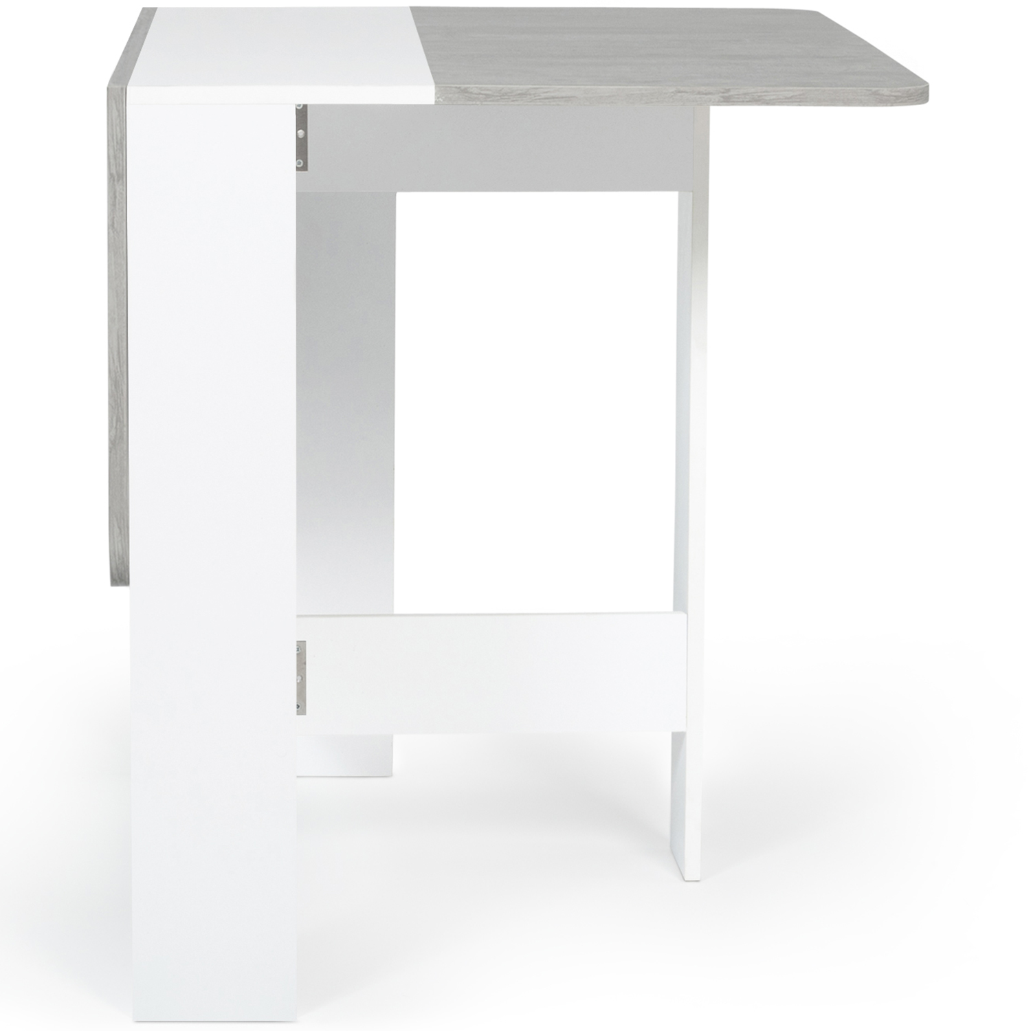 Table console pliante pas cher blanche plateau effet béton | ID Market