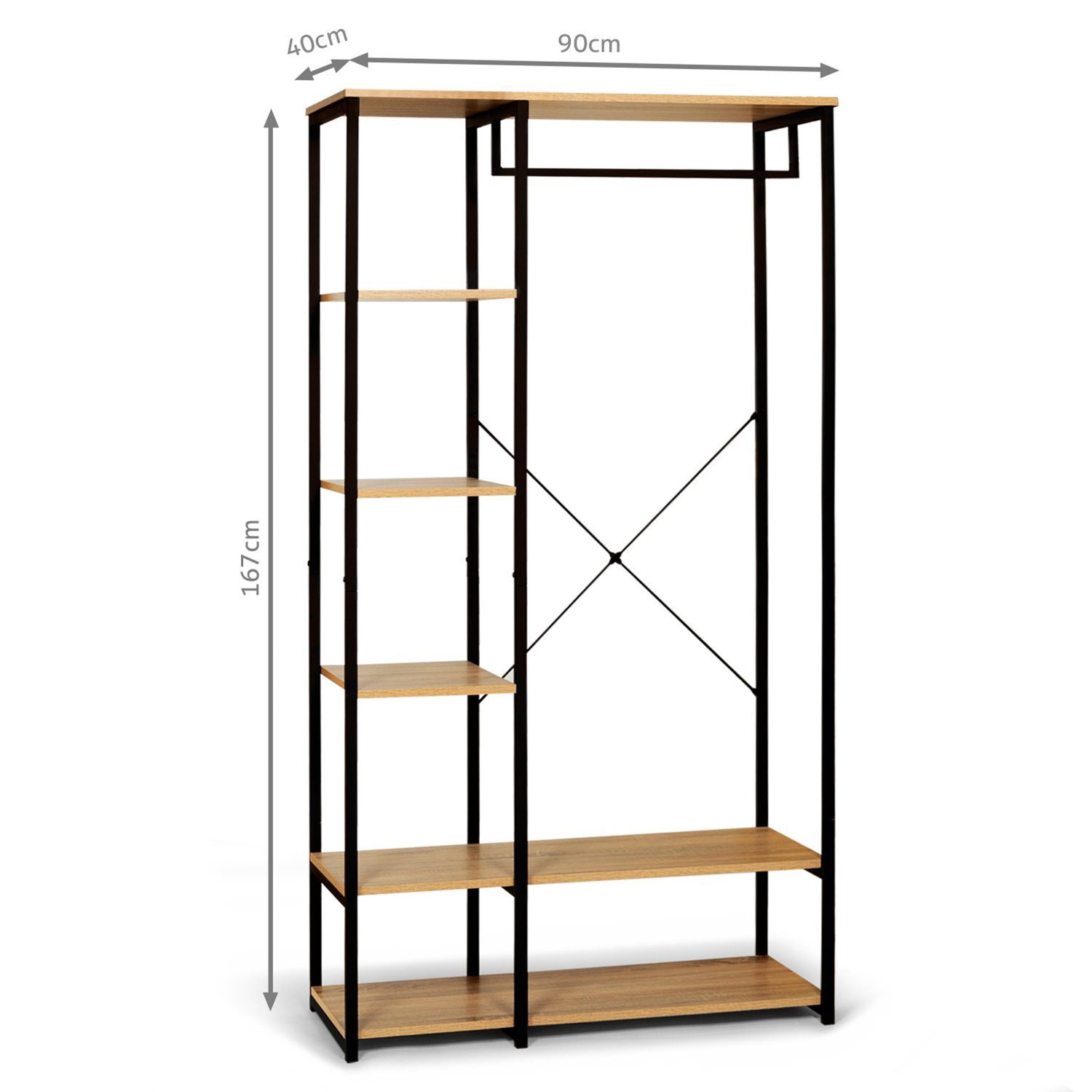 Dressing ouvert modulable pas cher style industriel 90 cm - DETROIT ...