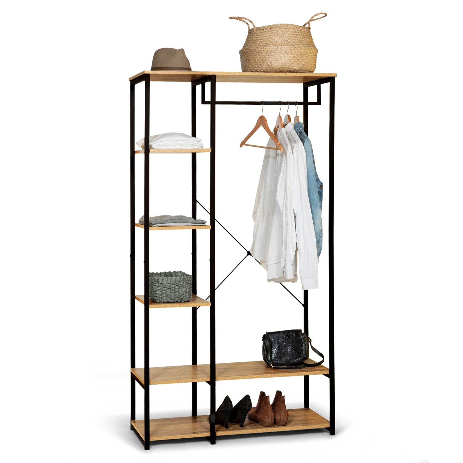 Dressing ouvert modulable pas cher style industriel 90 cm - DETROIT ...
