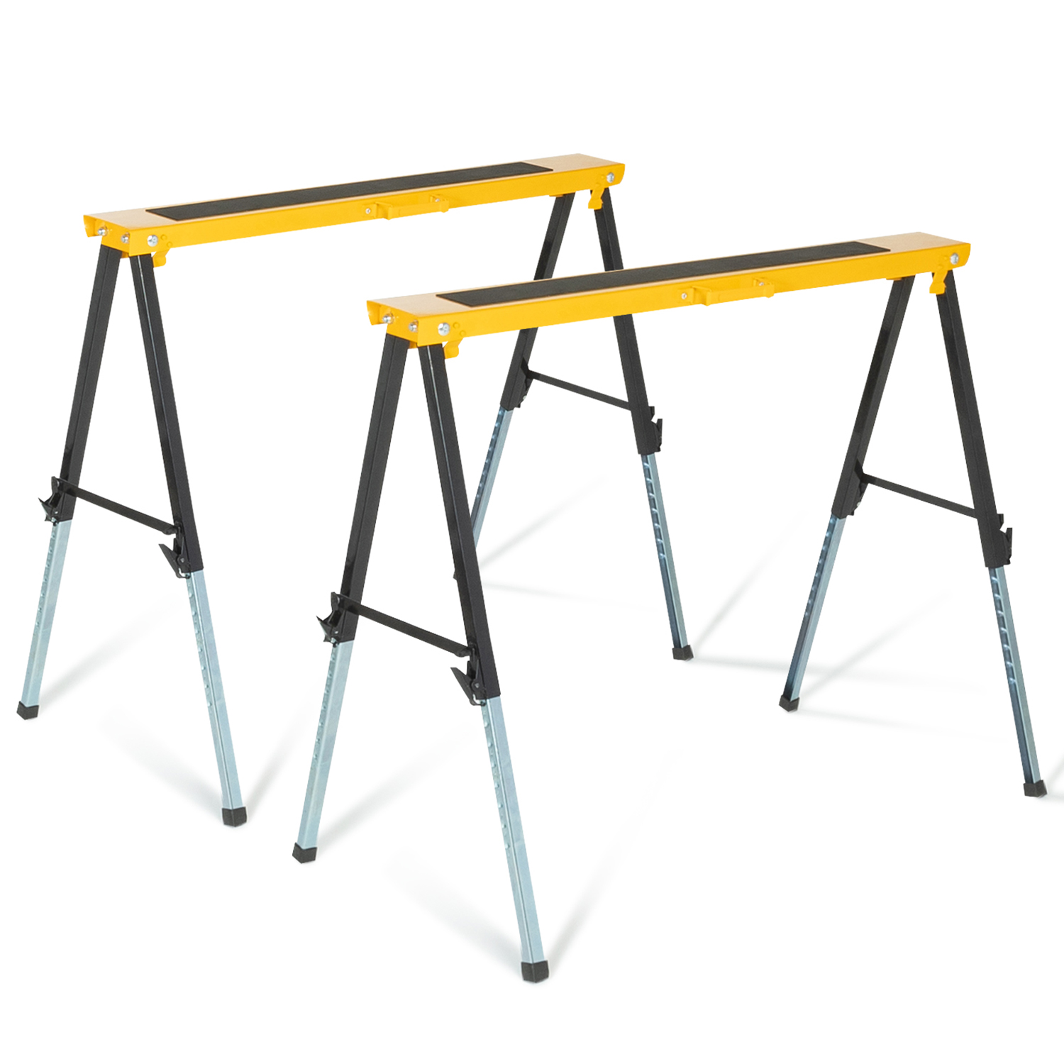 Tréteaux pliables télescopiques hauteur réglable 65-91 cm - Lot de 2 ...