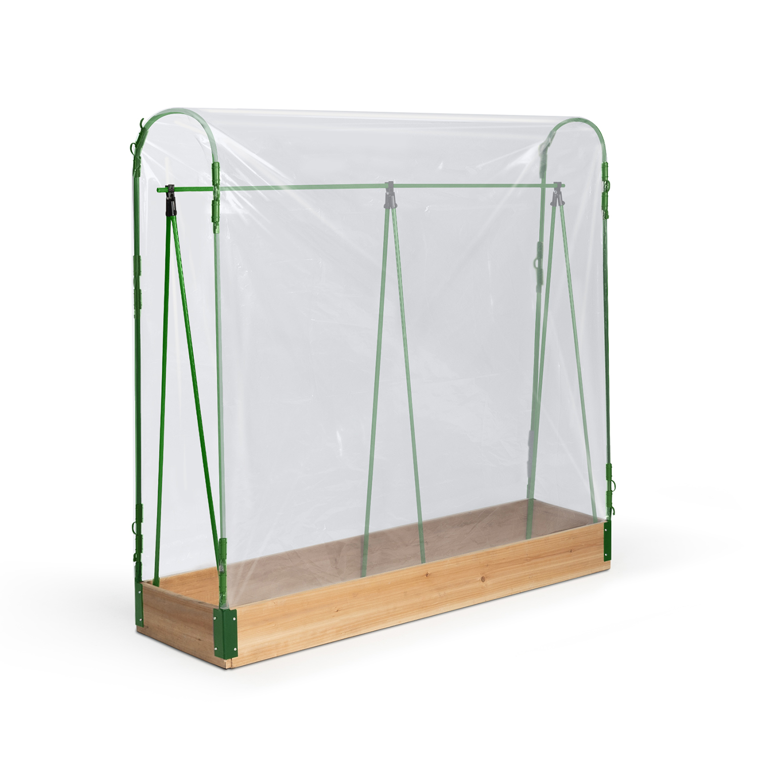 Serre à tomates pas cher en bois avec support et tuteur | ID Market