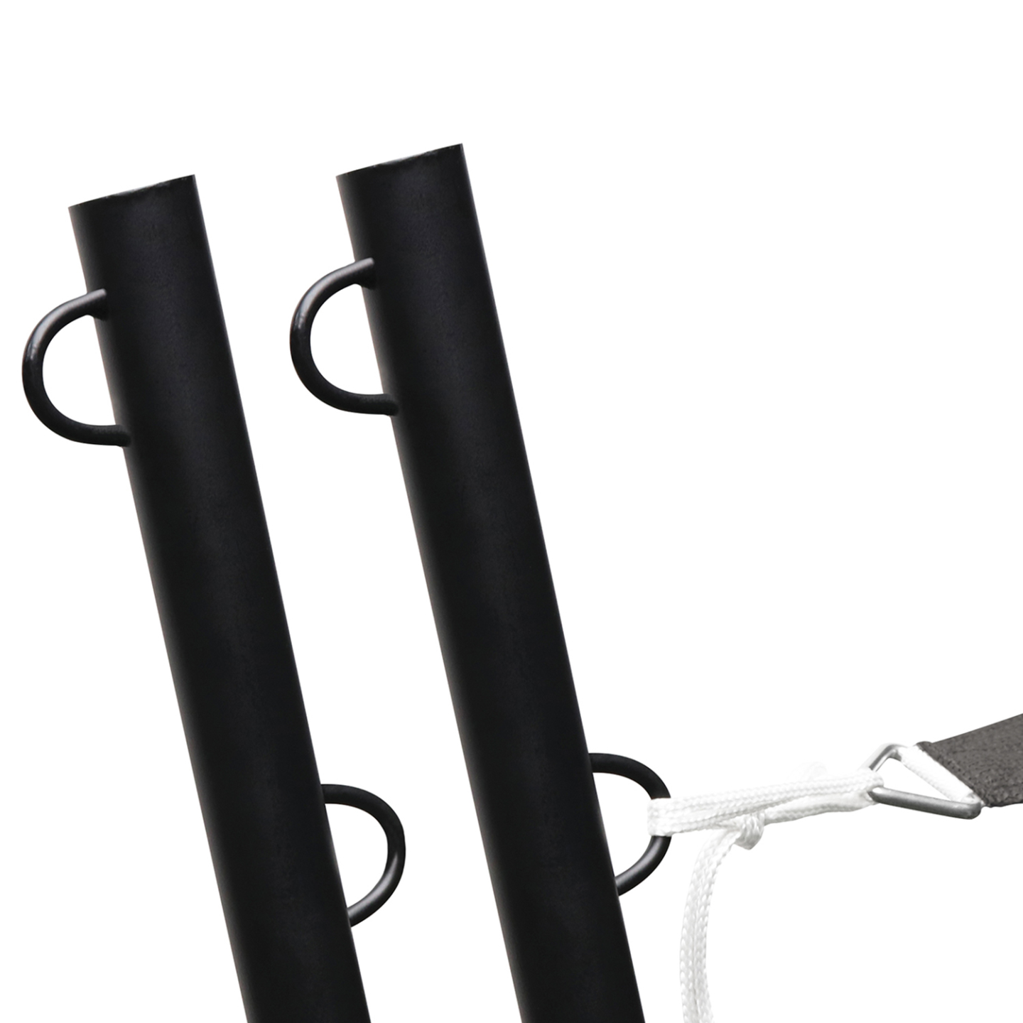 Mâts pour voile d'ombrage en acier noir - Lot de 2 poteaux | ID Market