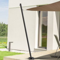 Mâts pour voile d'ombrage en acier noir - Lot de 2 poteaux | ID Market