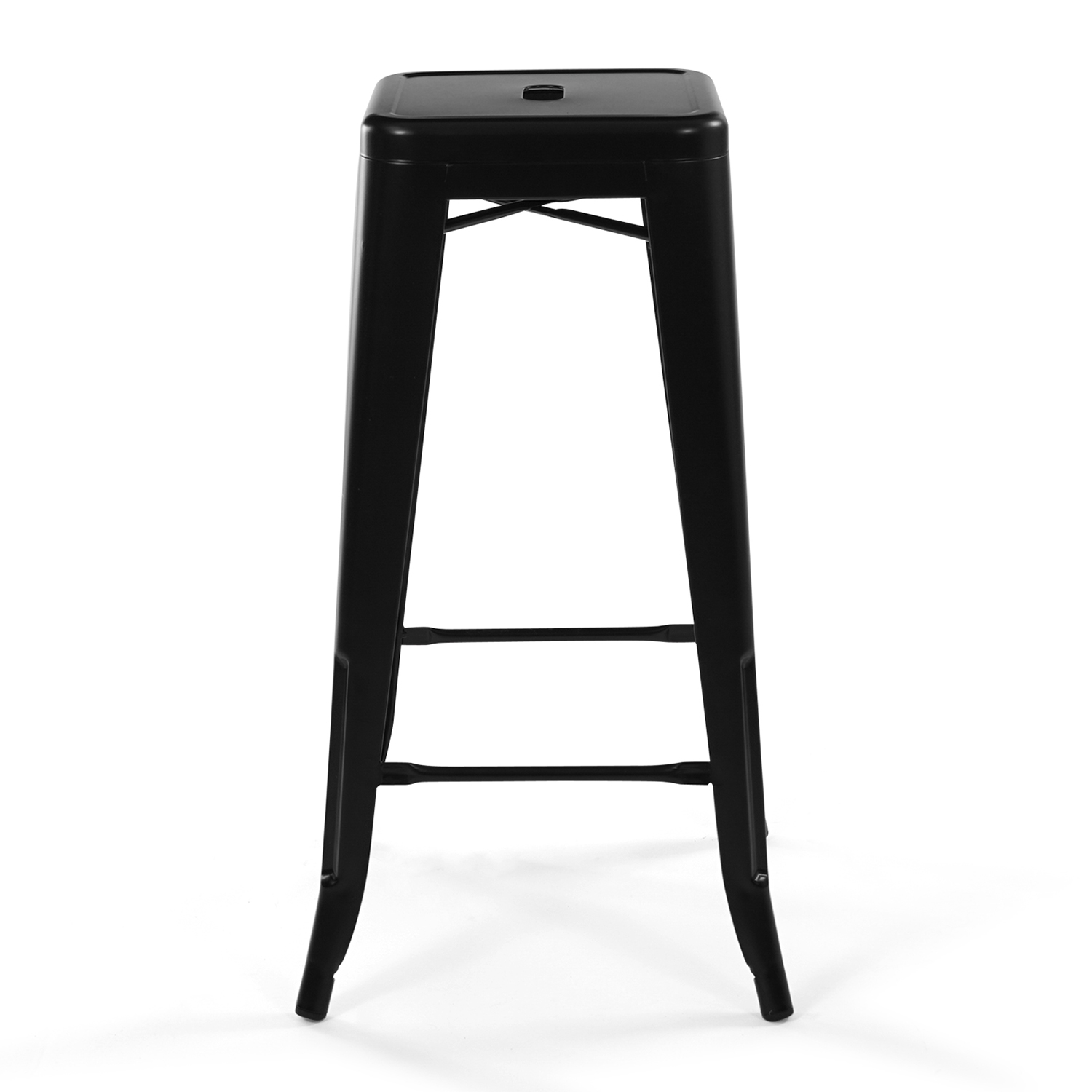 Tabourets industriels en métal noir mat - Lot de 4 - LENY | ID Market