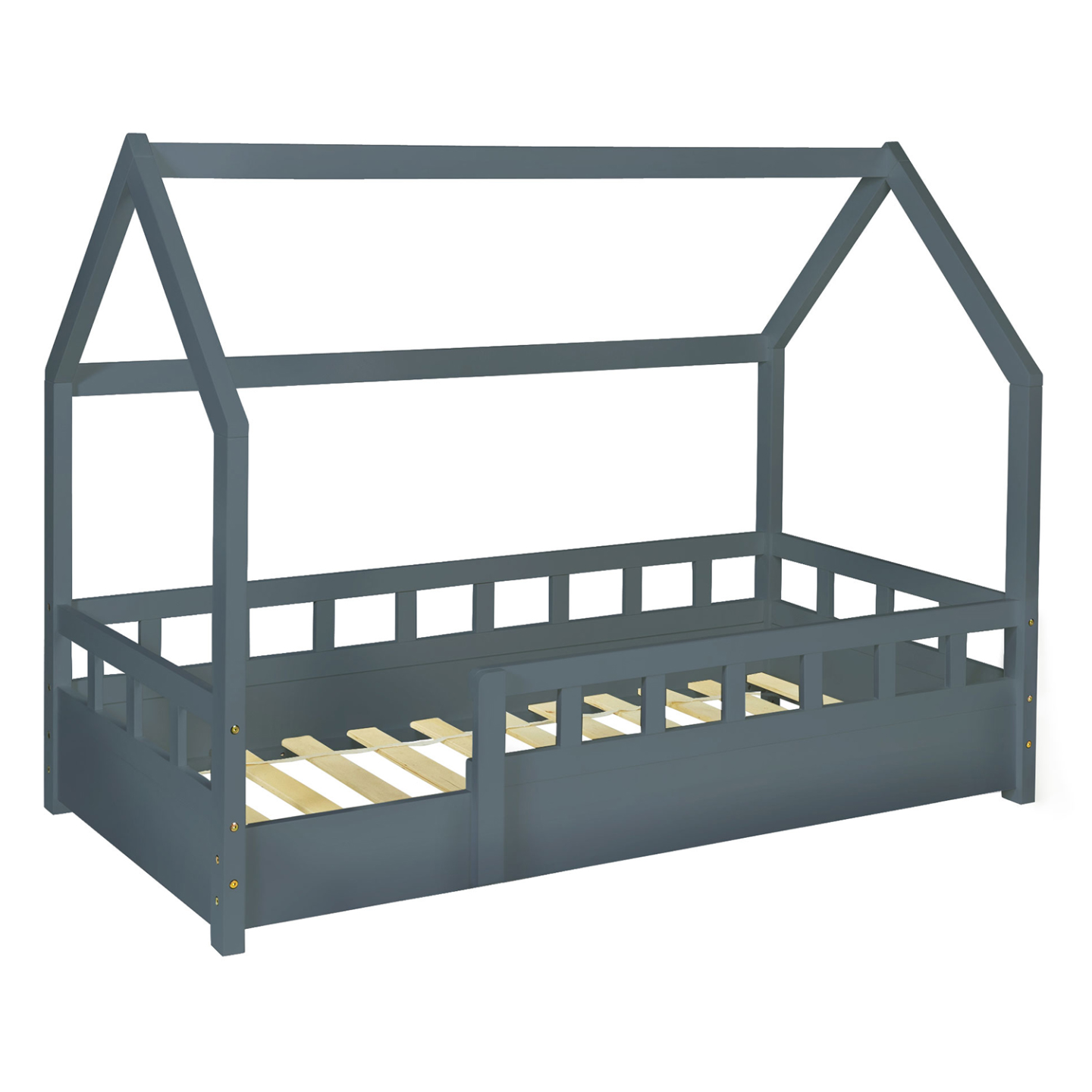 Lit cabane gris pas cher 80x160 cm pour enfant - NEREE | ID Market
