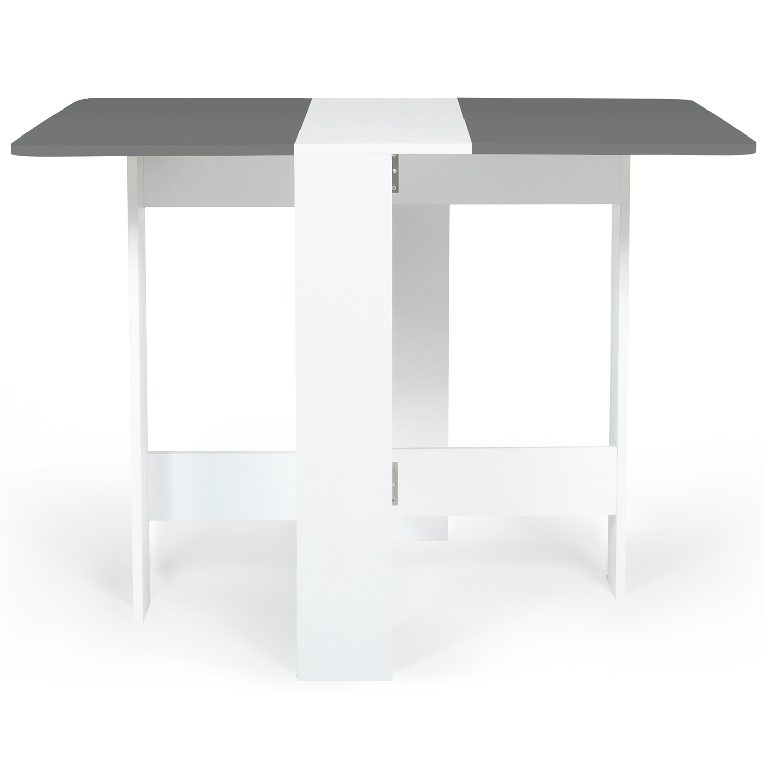 Table pliable bois pas cher blanche et plateau gris - EDI | ID Market