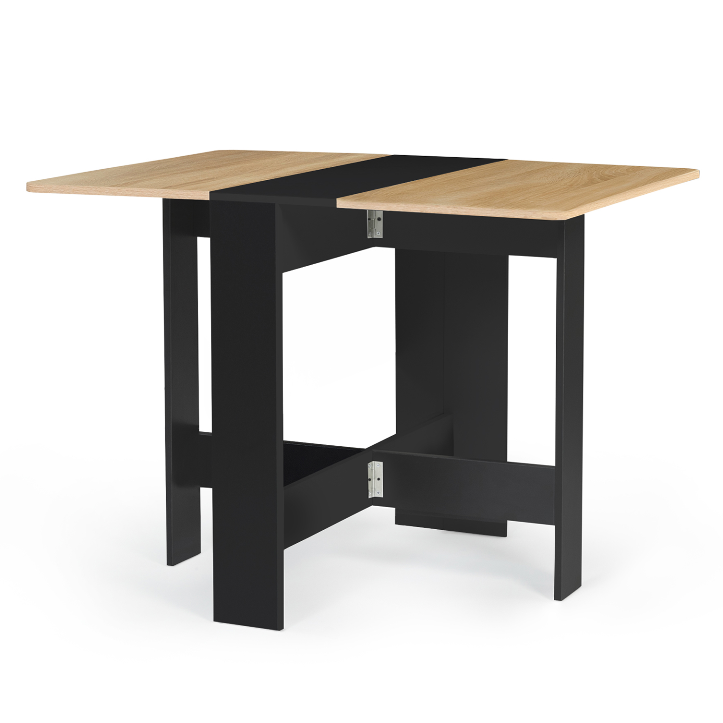 Mesa plegable de madera barata en negro con tablero de aspecto haya ...