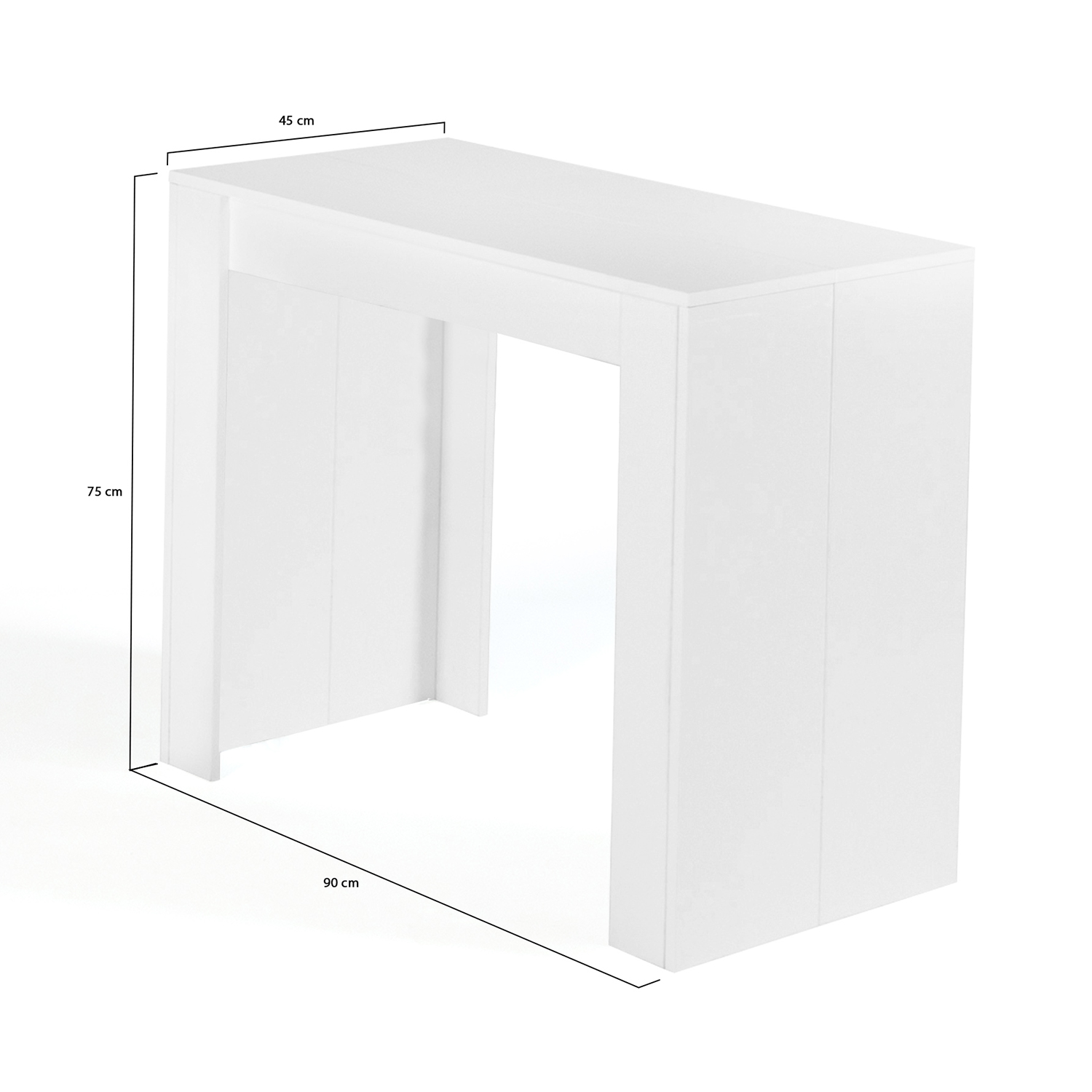 Table console extensible 6 personnes bois blanc | ID Market