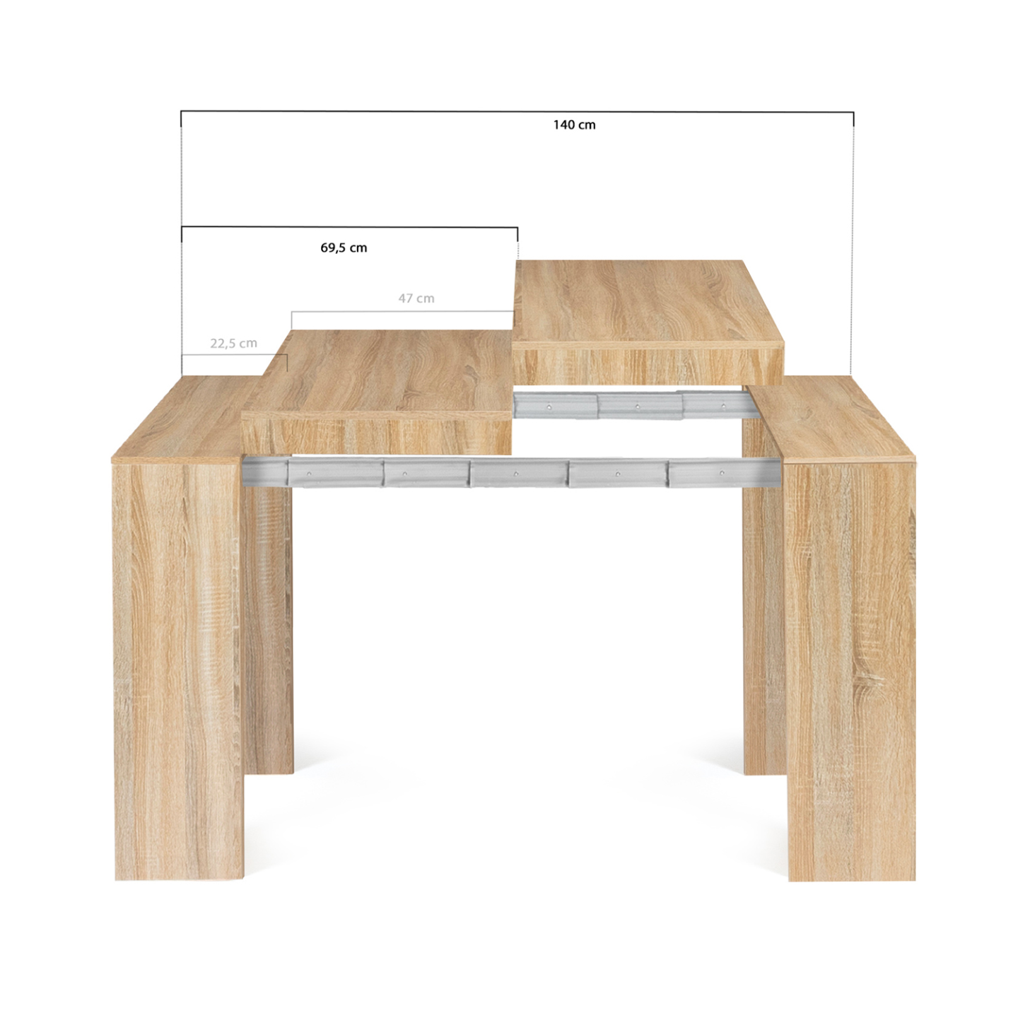Table console extensible 6 personnes imitation hêtre | ID Market