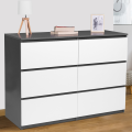Commode 6 tiroirs pas cher blanche et grise - Tomi | ID Market