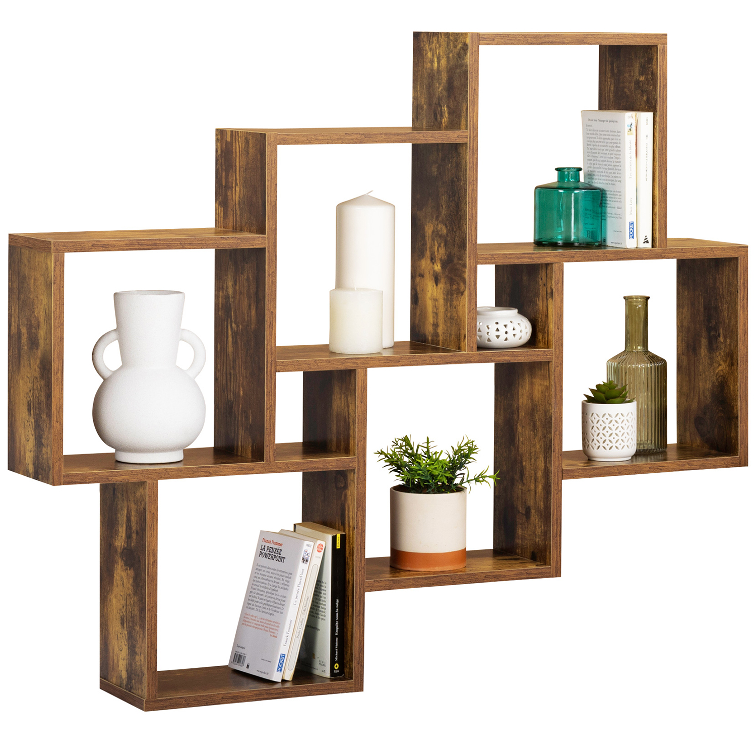 Etagère murale double position LUCAS bois effet vieilli Etagère murale double position LUCAS bois effet vieilli