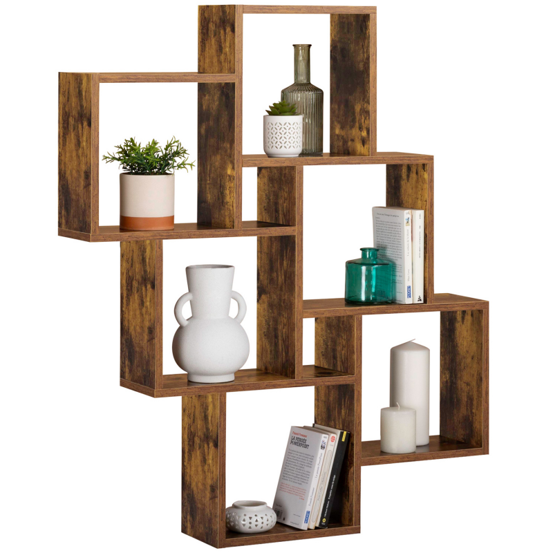 Etagère murale double position LUCAS bois effet vieilli Etagère murale double position LUCAS bois effet vieilli
