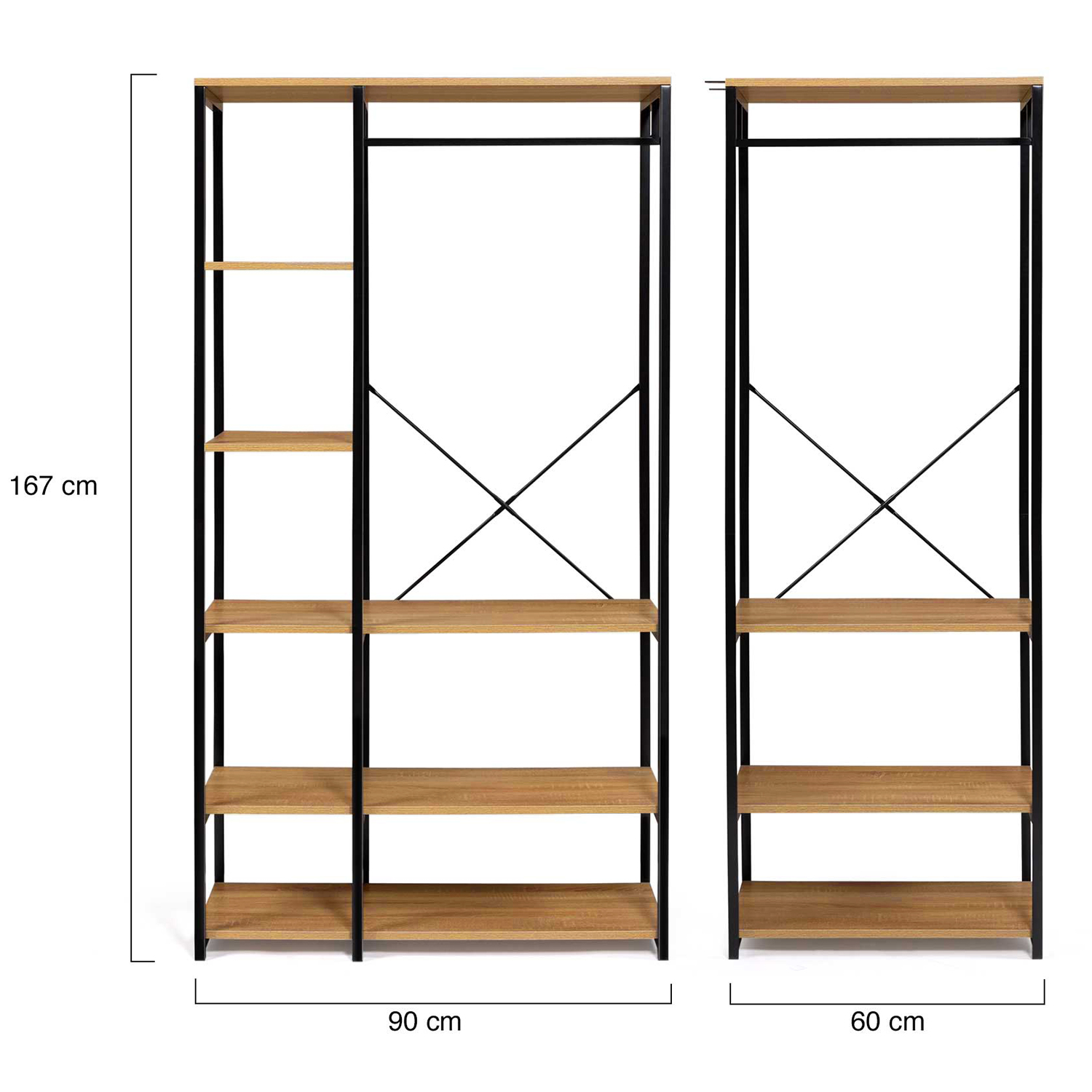 Dressing ouvert modulable pas cher style industriel 150 cm - DETROIT ...