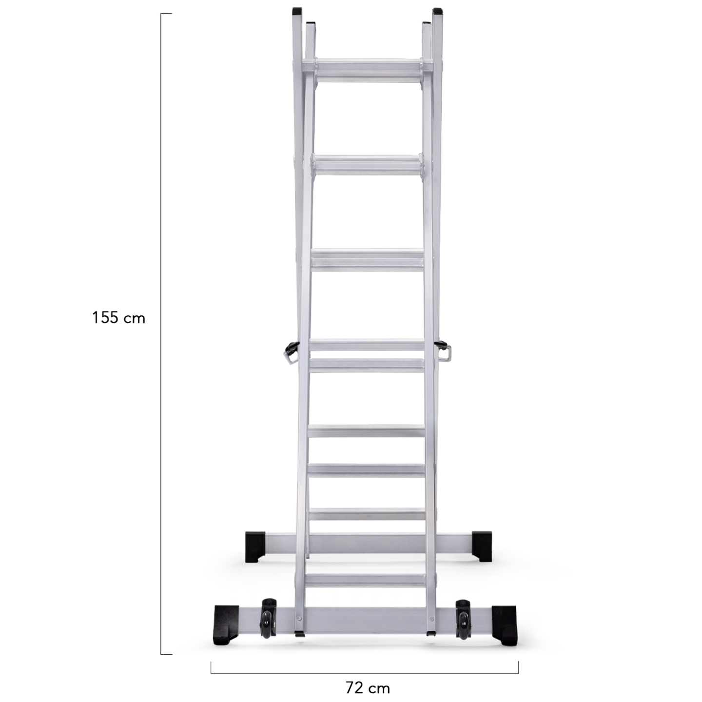 Multifunctionele aluminium stelling met ladder, met moduleerbaar ...