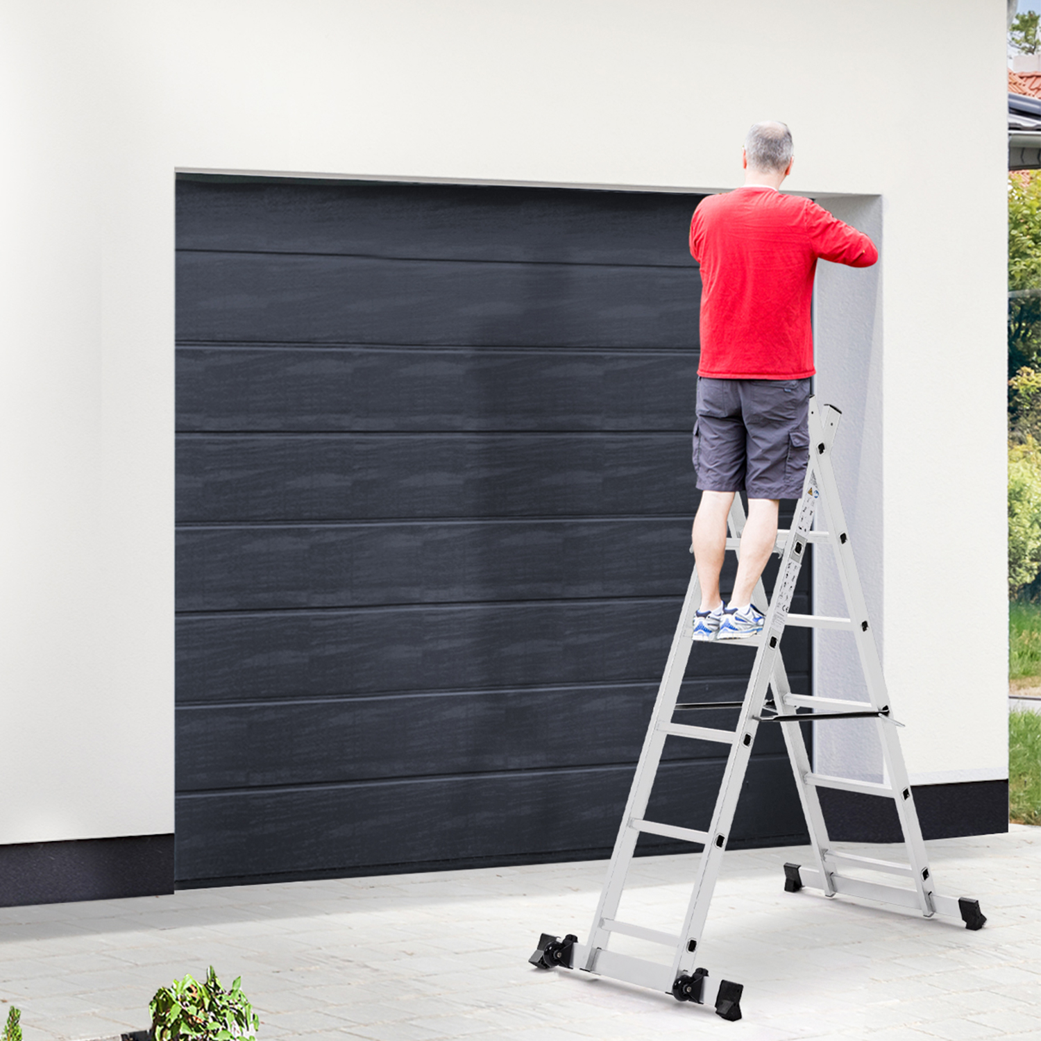Échafaudage aluminium multifonction modulable avec roue 165cm | ID Market