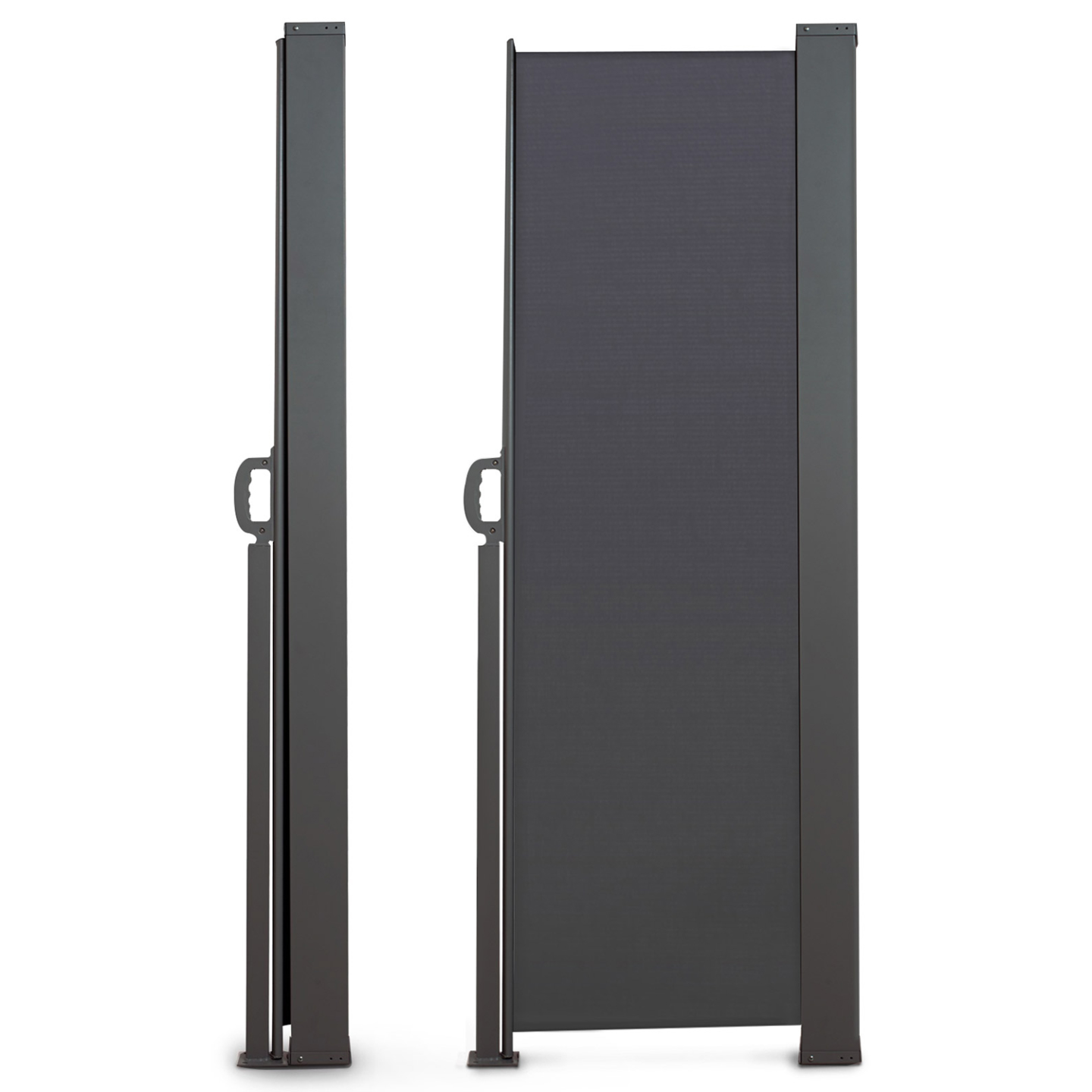 Paravent extérieur rétractable 180 x 500 cm gris anthracite | ID Market