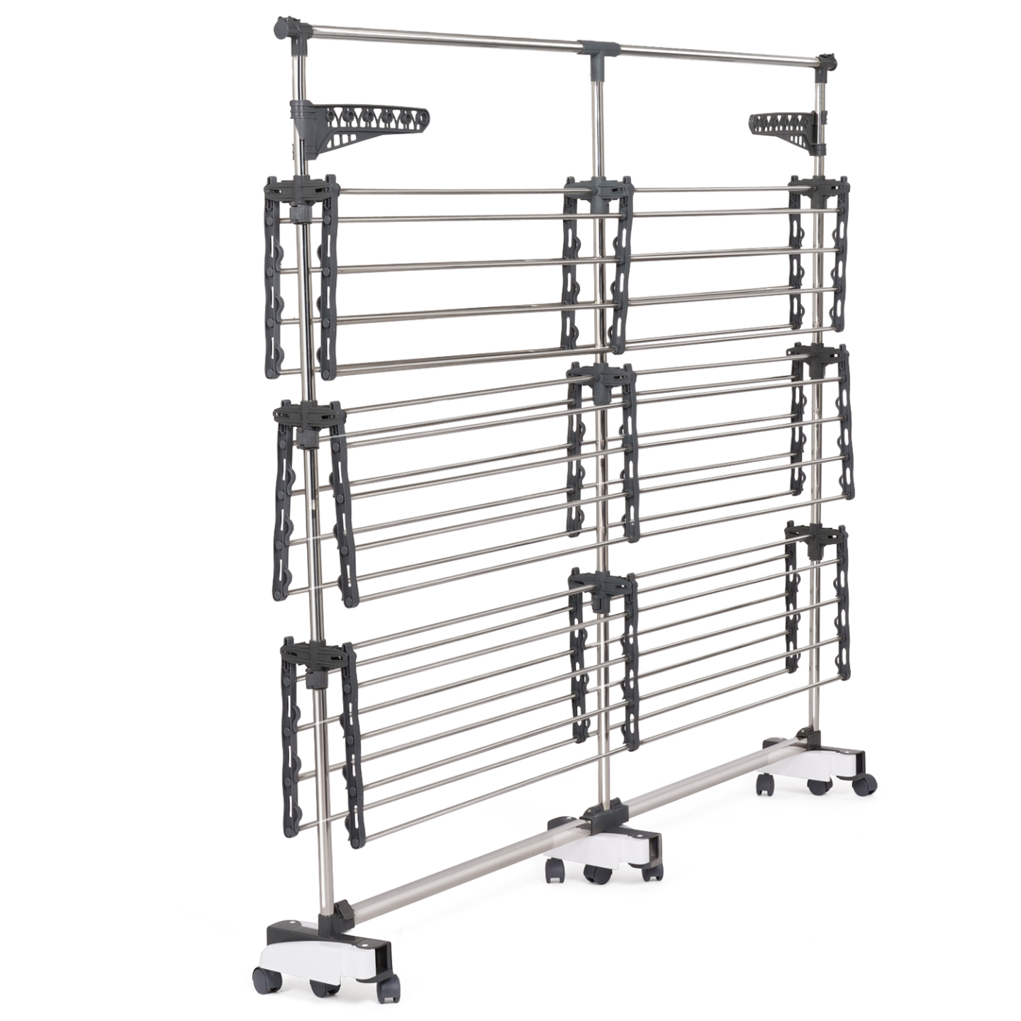 Groot uitschuifbaar droogrek in het grijs en wit - SUPRA | ID Market