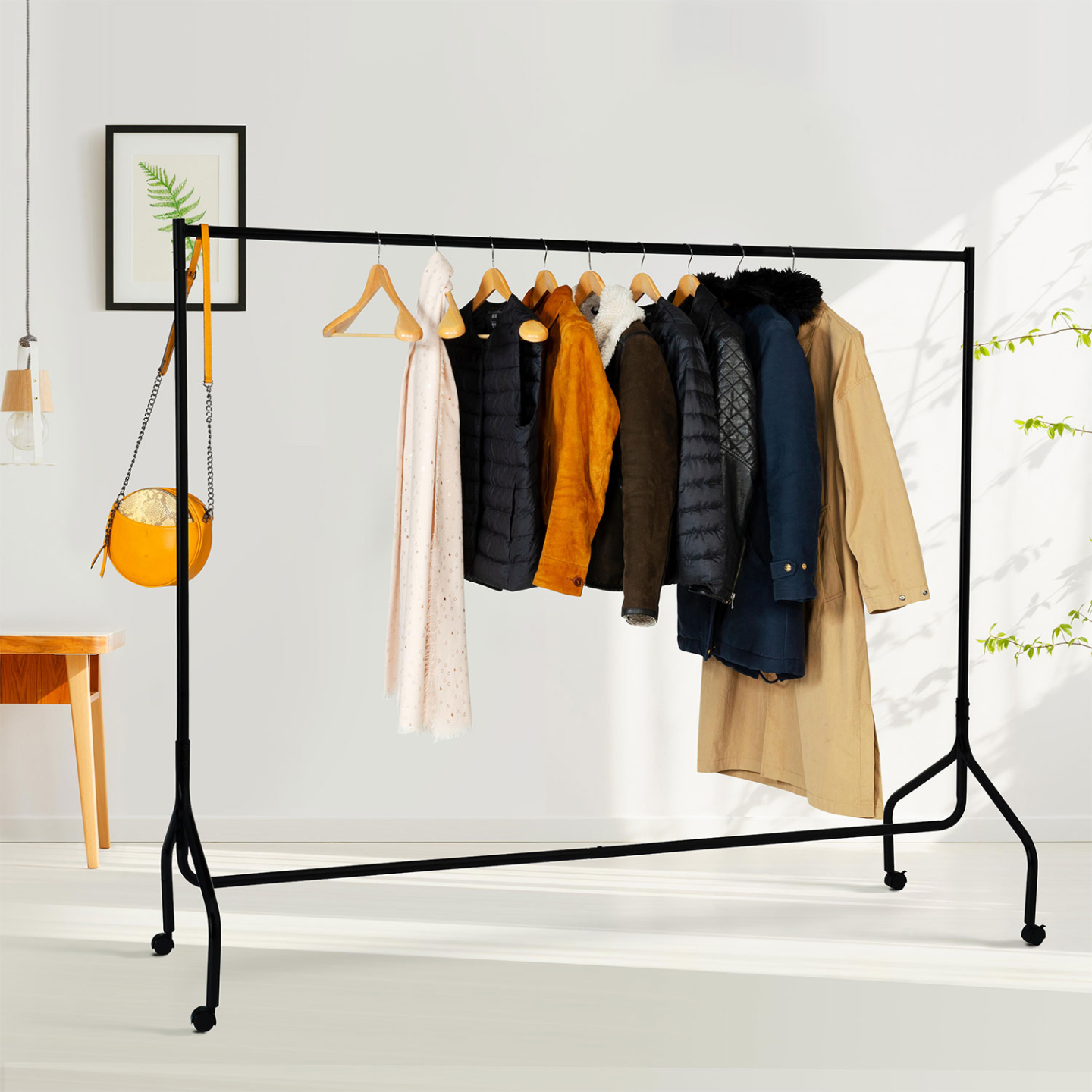 Voordelig kledingrek 182 cm zwart metaal - POLA | ID Market