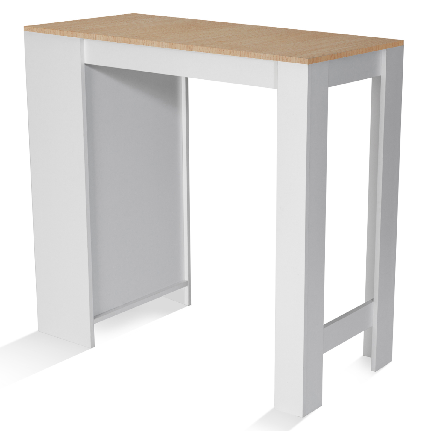 Table haute de bar pas cher blanche et bois - BARTH | ID Market