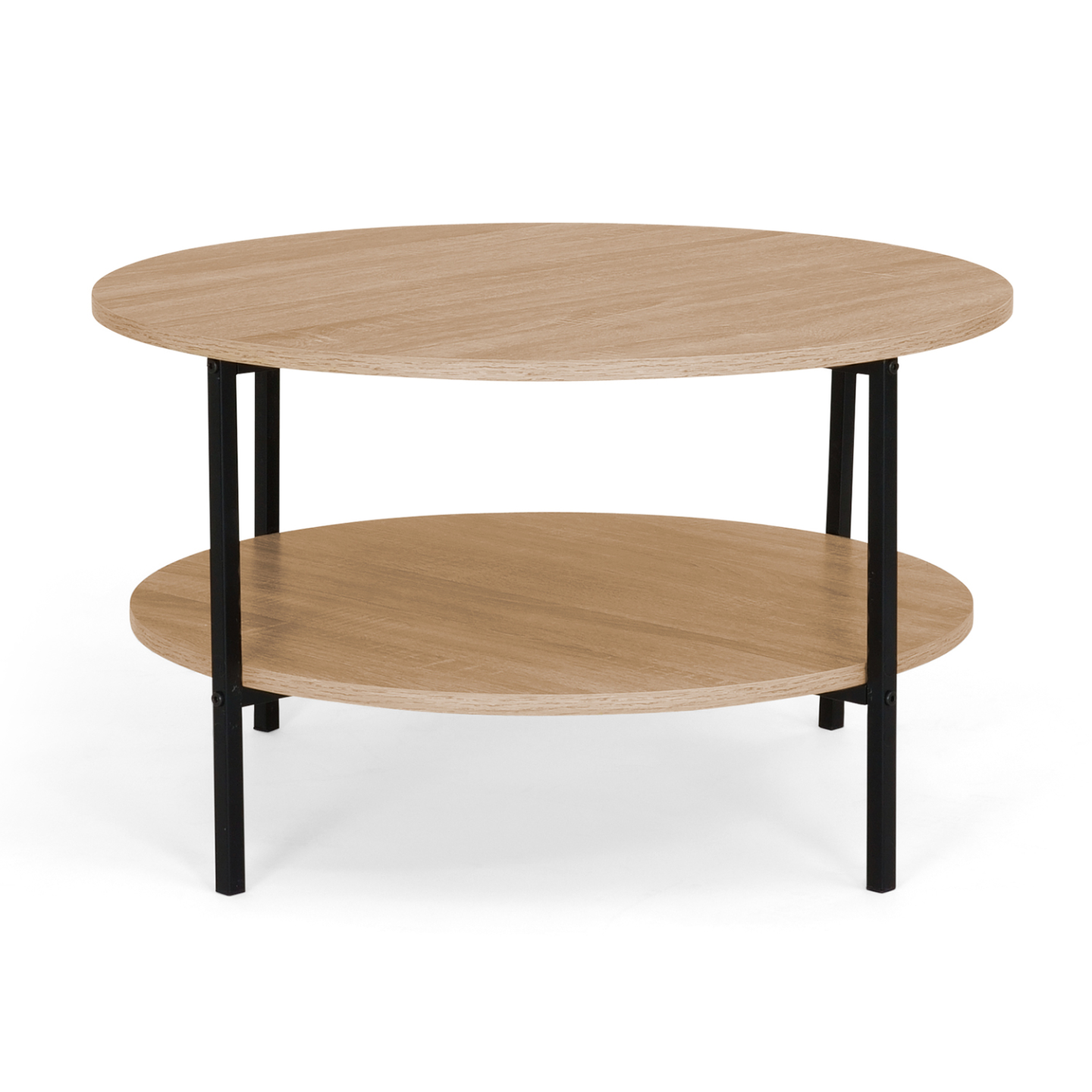 Table basse ronde double plateau industrielle 70cm - DETROIT | ID Market