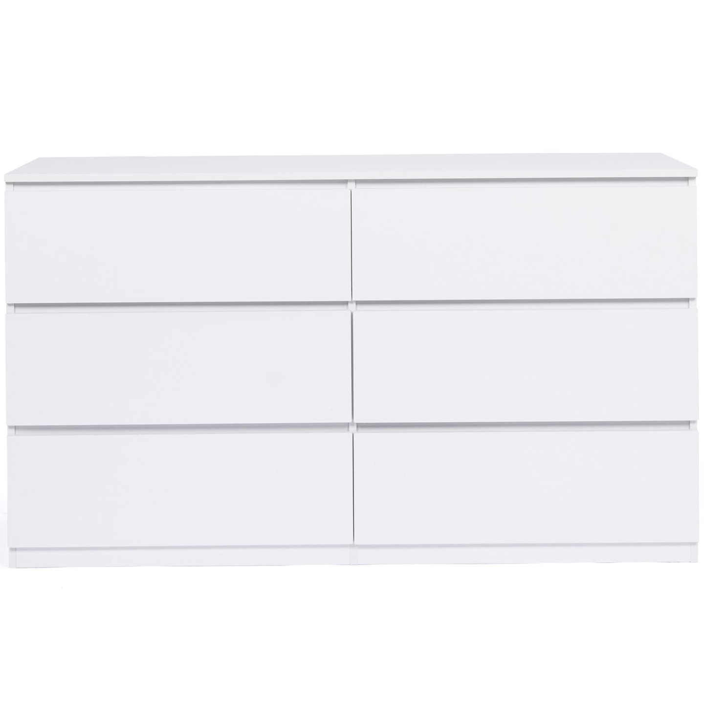 Commode 6 tiroirs bois blanc 140 cm XXL - TOMI | ID Market