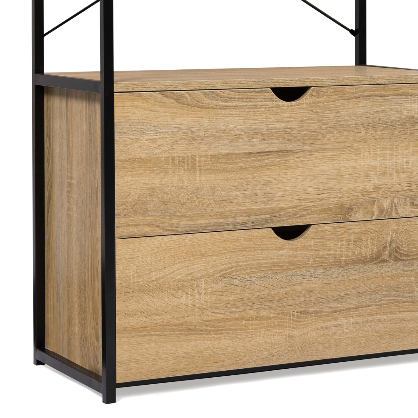 Dressing ouvert modulable industriel 170 cm 2 tiroirs - DETROIT | ID Market
