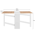 Table console pliante blanche plateau bois double rangement - EDI | ID ...