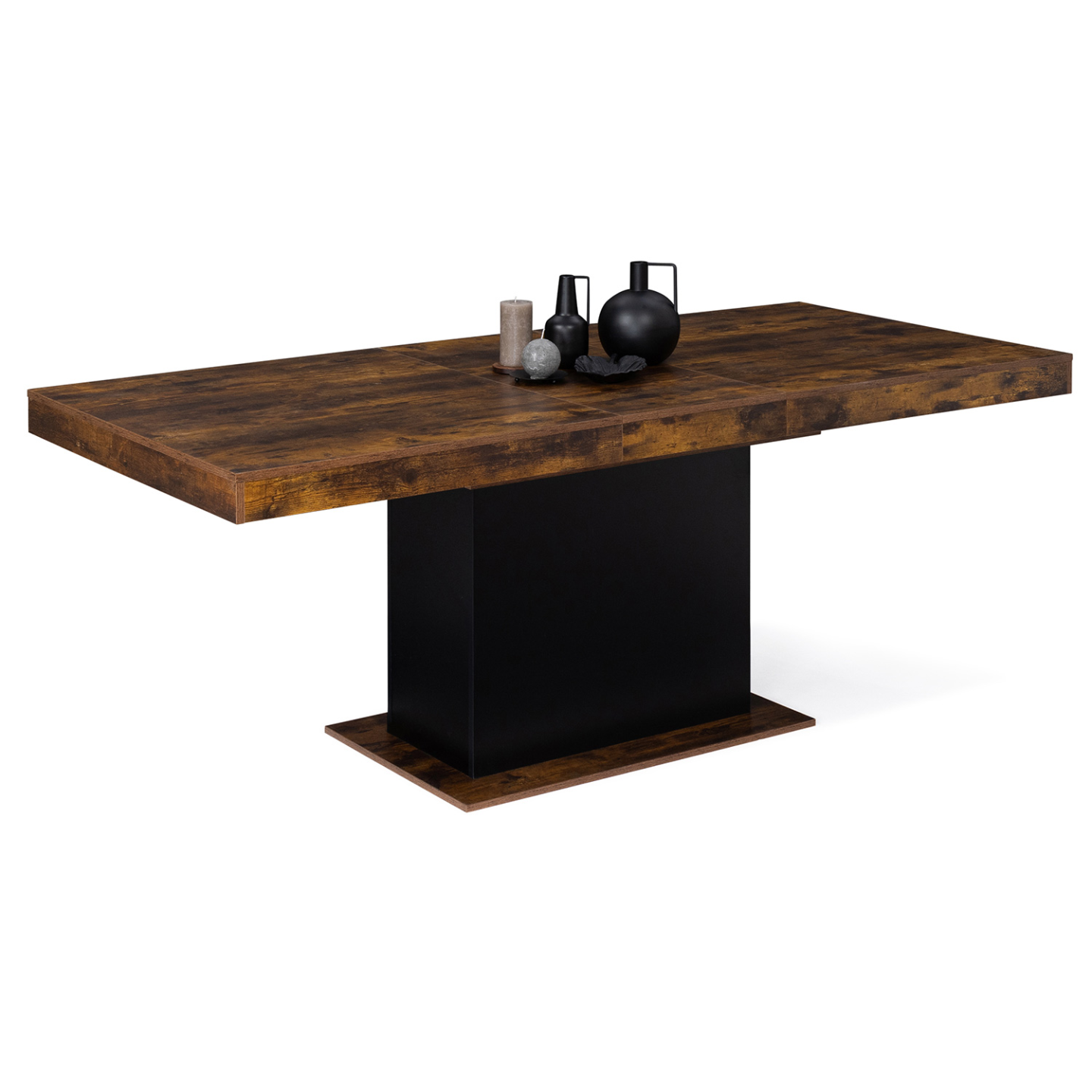 Table à manger extensible 6-10 personnes 160-200 cm bois effet vieilli ...