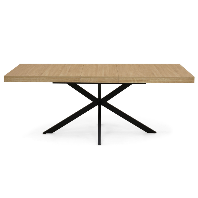 Table à manger extensible bois et noir 6-10 personnes 160-200 cm - ALIX ...