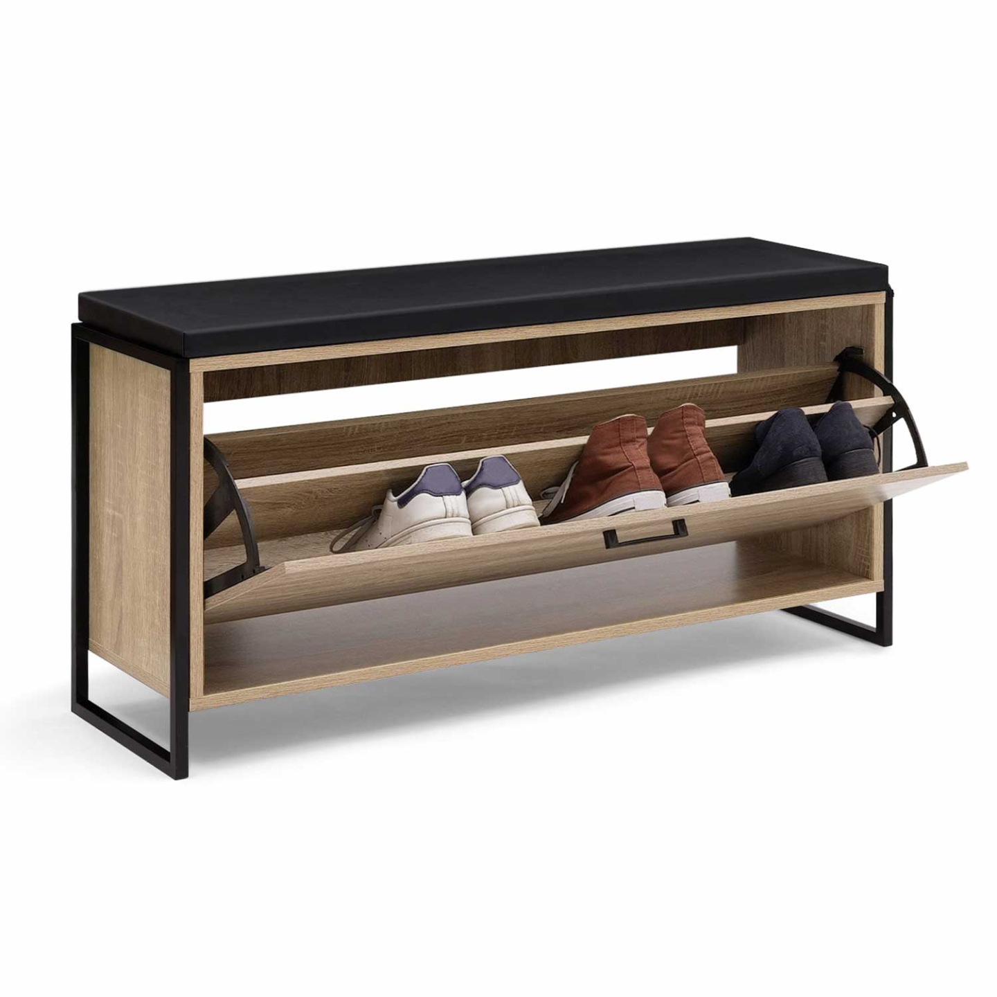 Banc d'entrée industriel avec coussin 100 cm - LUIS | ID Market