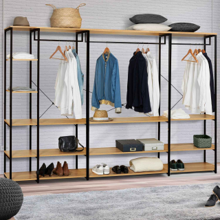 Dressing ouvert modulable pas cher style industriel 167 cm - DETROIT ...