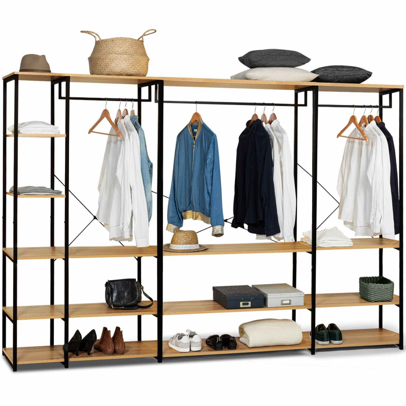Dressing ouvert modulable pas cher style industriel 167 cm - DETROIT ...