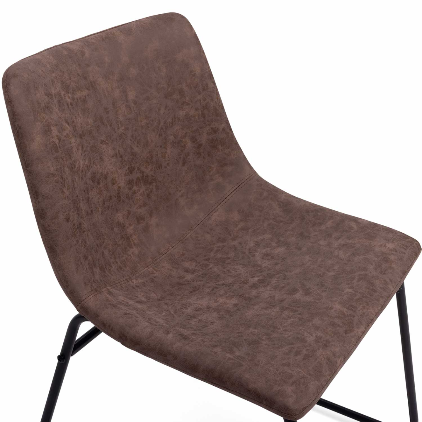 Chaises pied métal design noir et assise marron - TRAVIS | ID Market