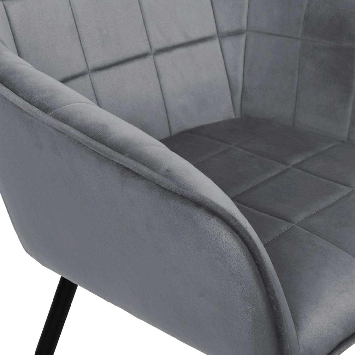 Chaises en velours gris avec accoudoirs - MADY | ID Market