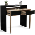 Bureau extensible bois noir et façon hêtre - MAX | ID Market