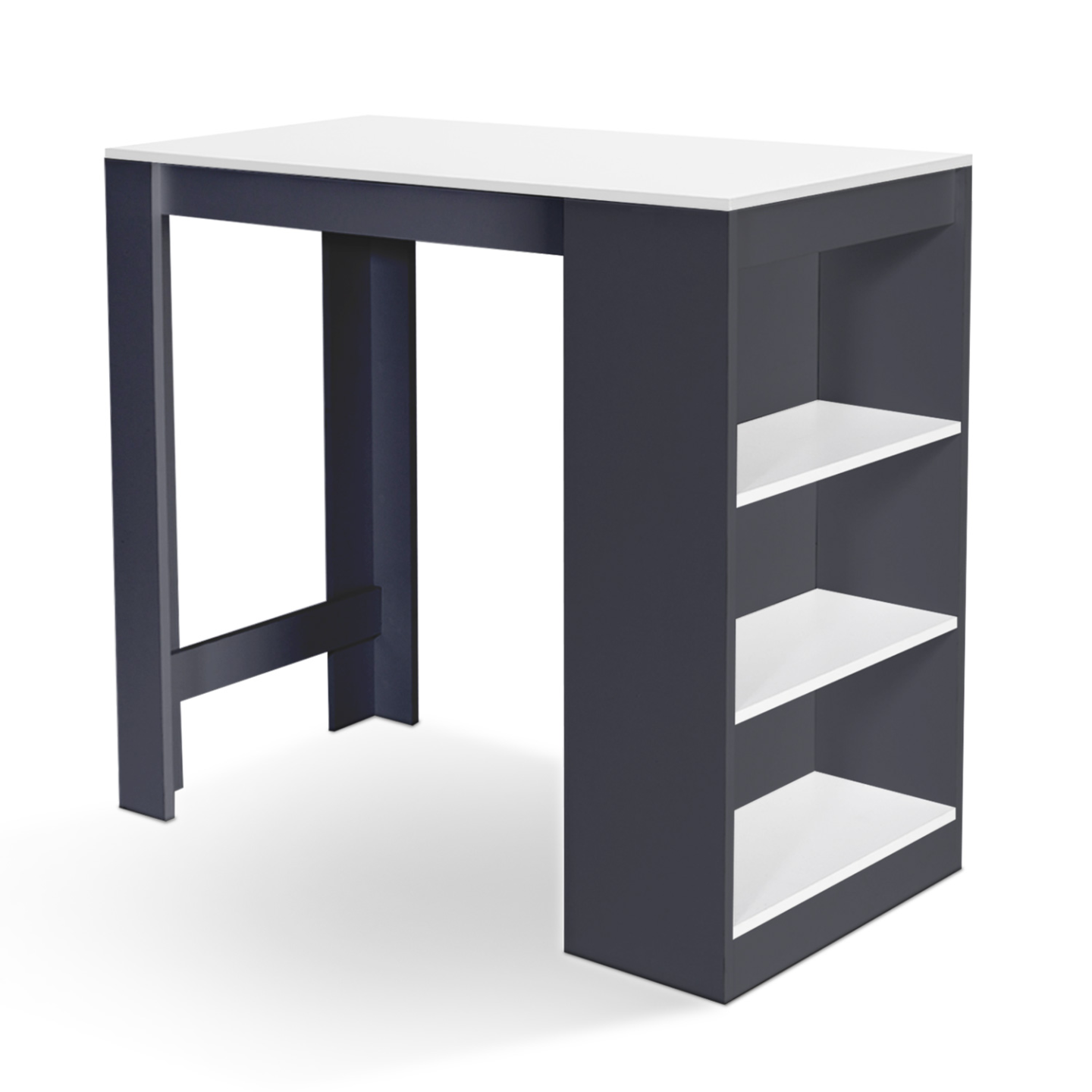Table haute de bar pas cher bois gris et blanc - BARTH | ID Market