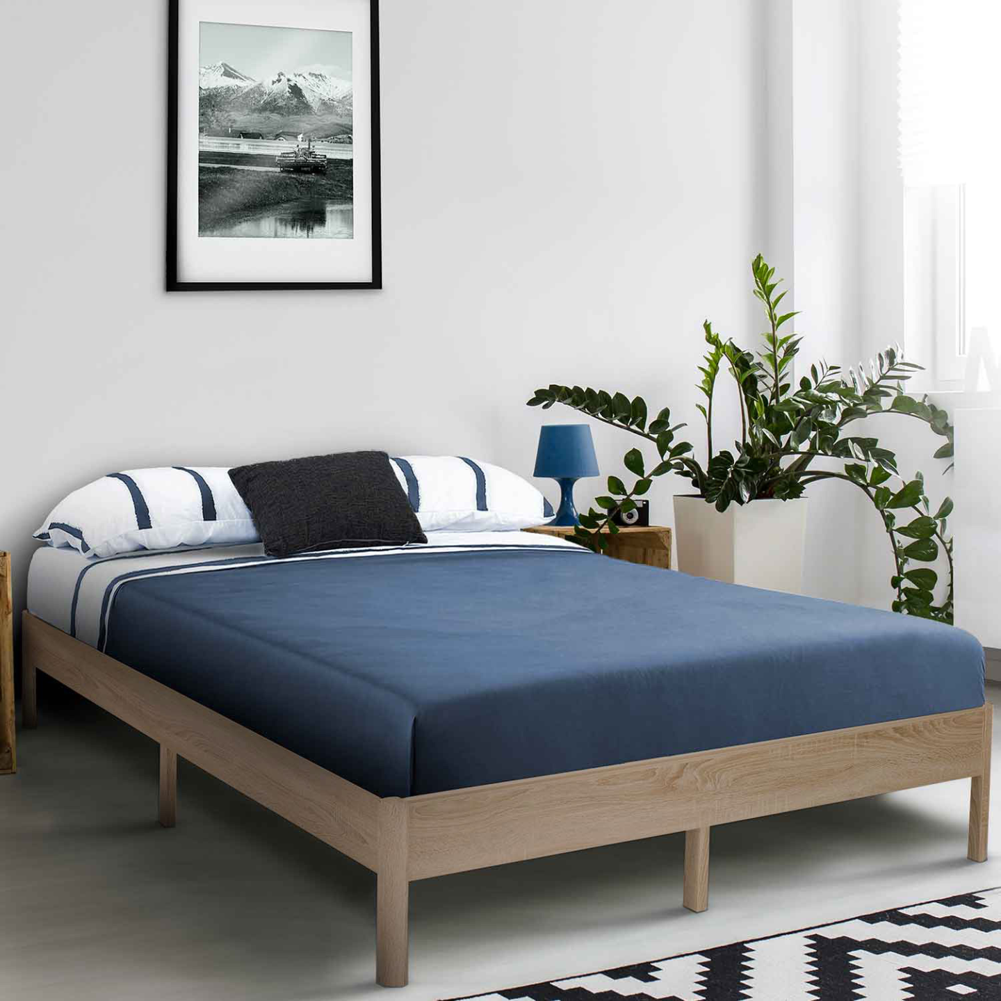 Struttura letto in legno 140x190 cm economica - YAKUTA | ID Market