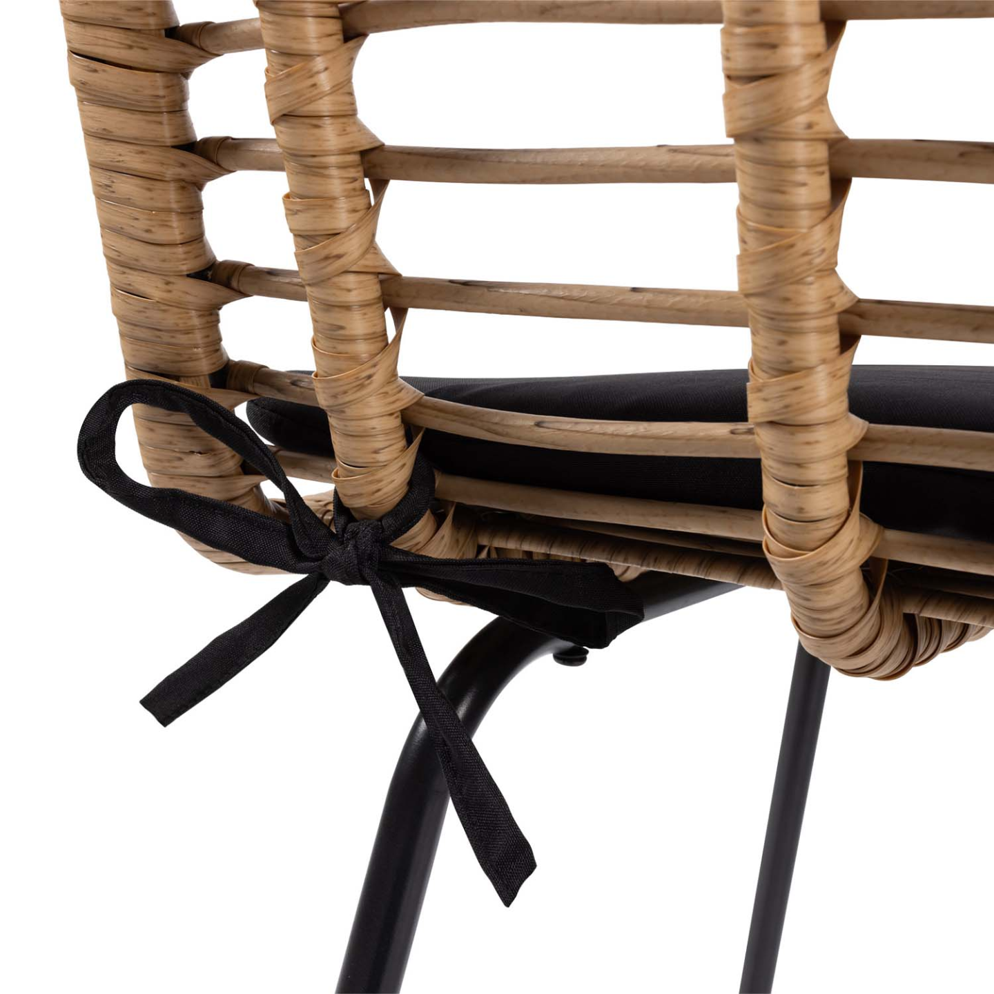 Tabourets de bar effet rotin pied métal noir - lot de 2 - SUMMER | ID ...