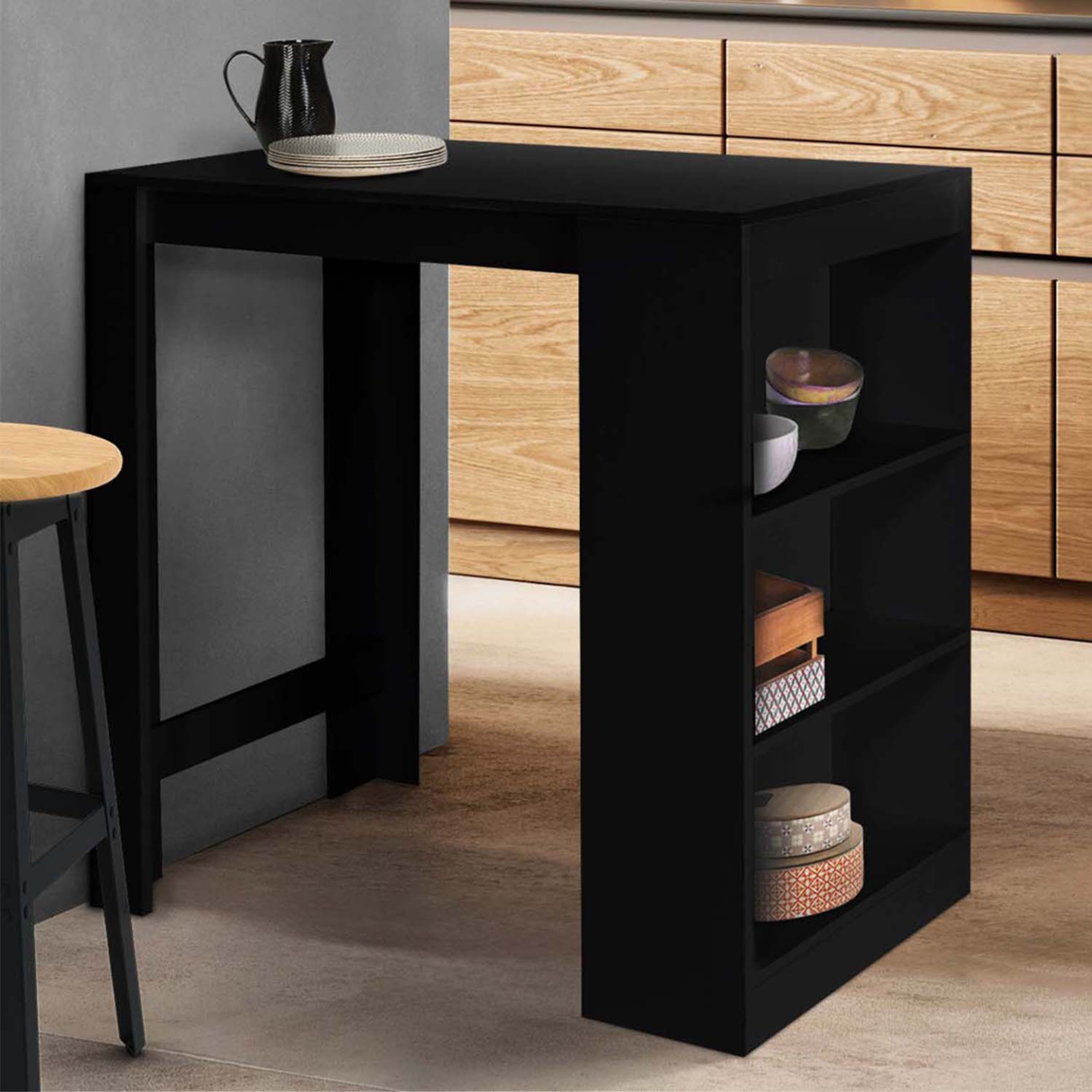 Table haute de bar noire pas cher - BARTH | ID Market