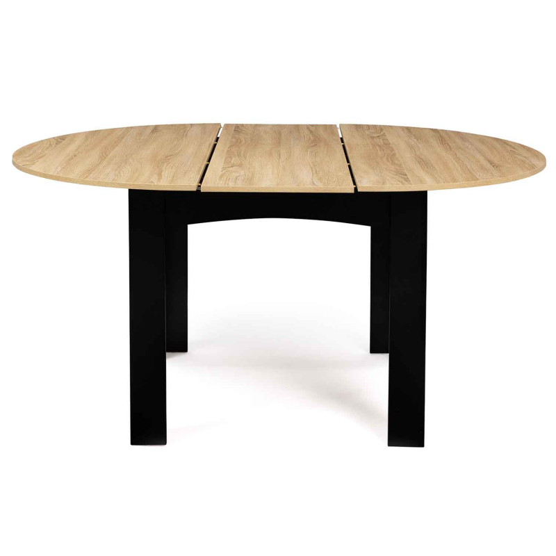 Table ronde extensible 4-6 personnes noir et bois - DONA | ID Market