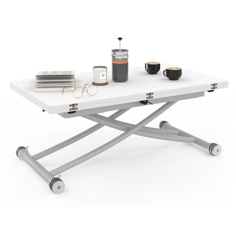 Table basse transformable en table à manger blanche - URBANA | ID Market