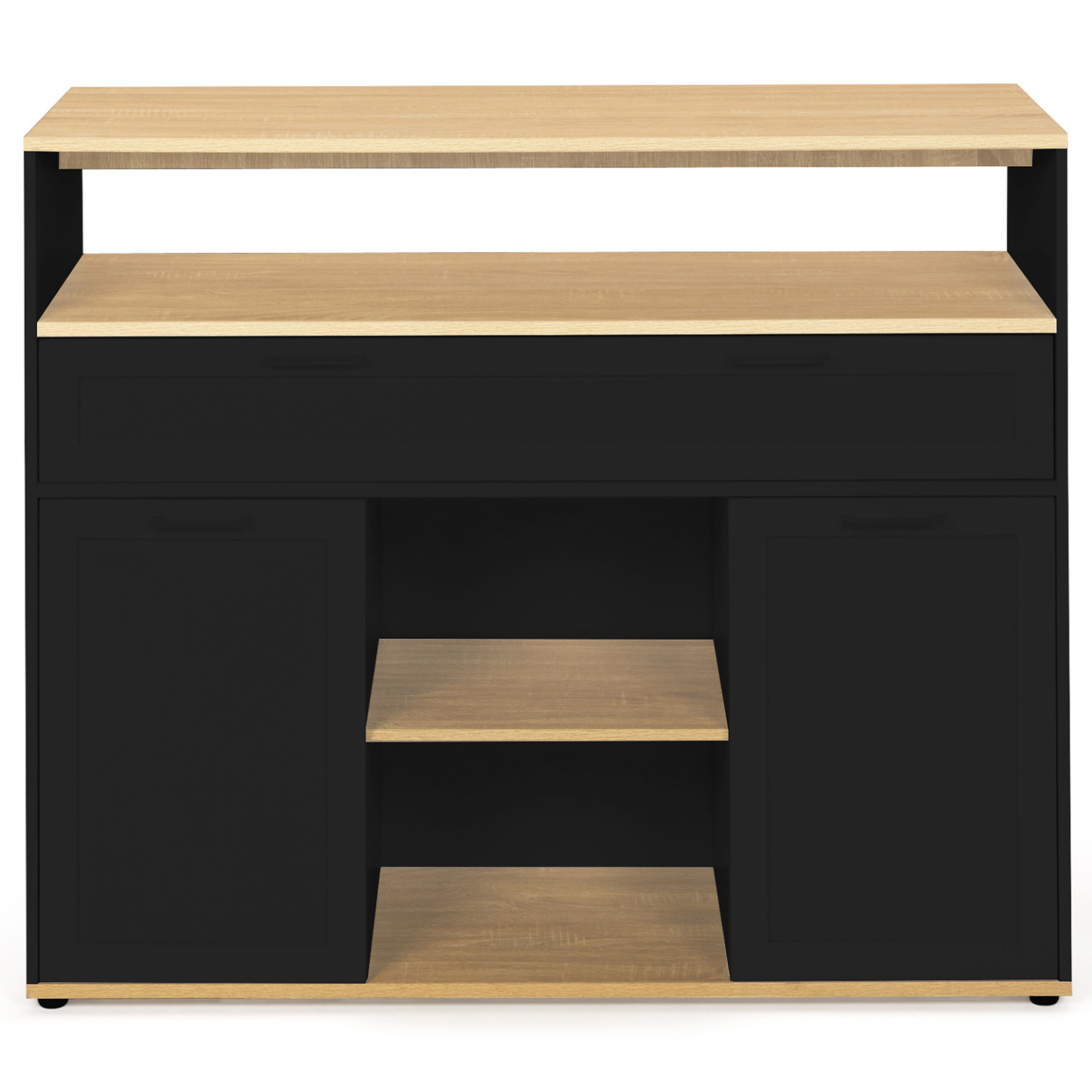 Meuble de bar noir et bois mange-debout - VITO | ID Market