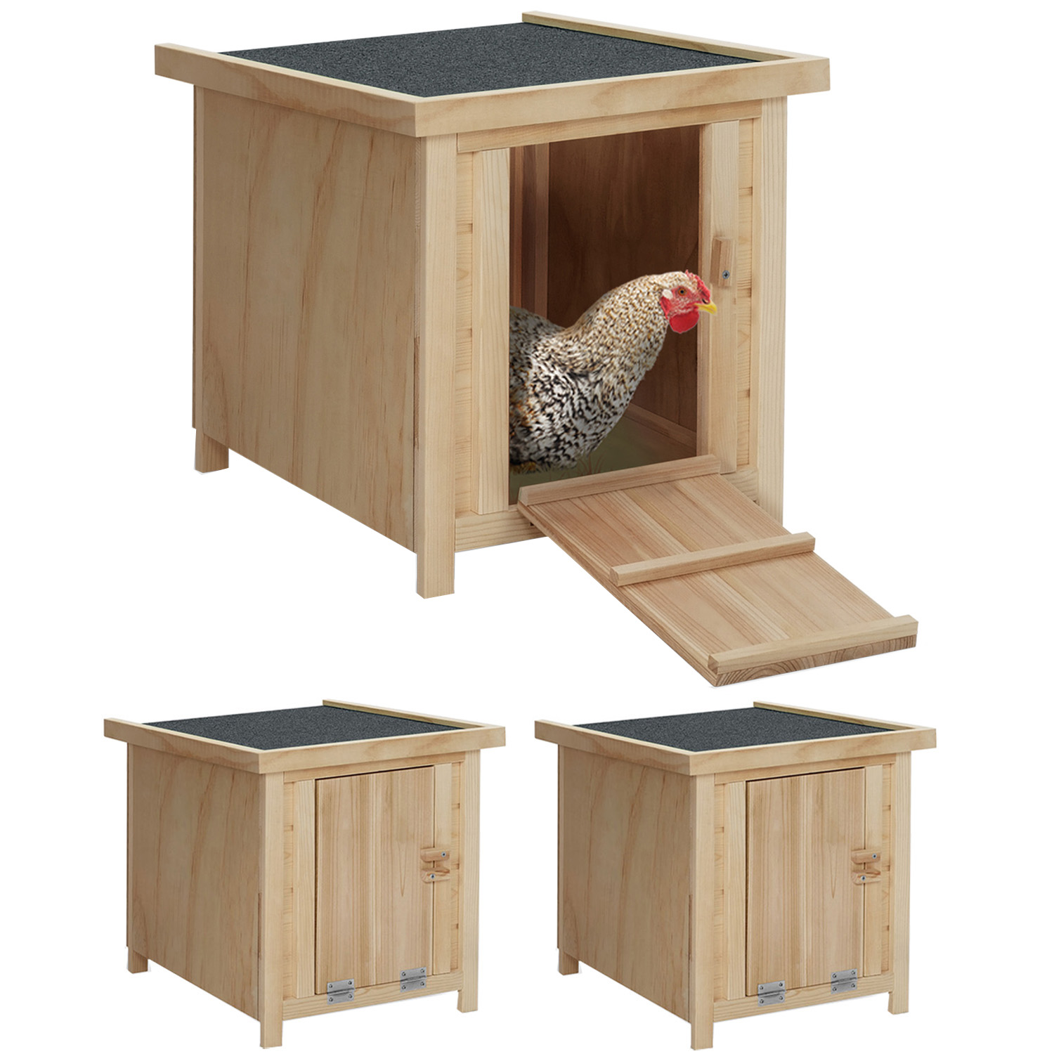 Pondoir en bois pour poules - Lot de 3 | ID Market
